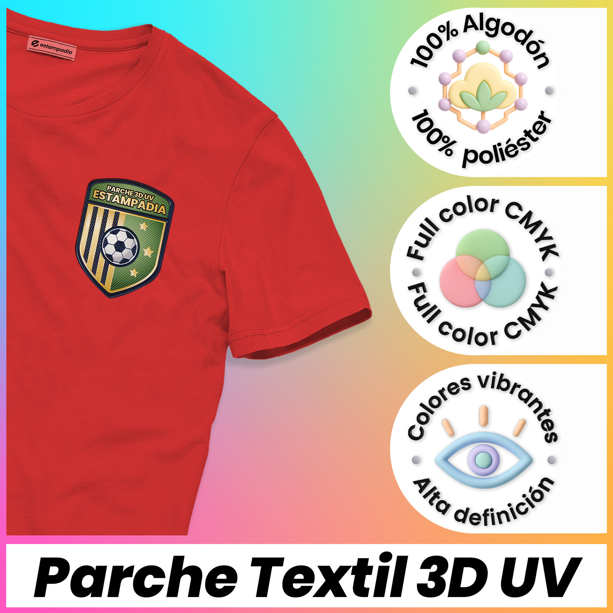 Parche Textil 3D UV – Alto Relieve Flexible TPU | Estampadia